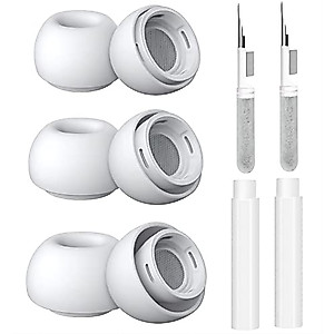 OOTSR 3 Pairs Replacement Ear Tips for AirPods Pro/AirPods Pro 2,Silicon Ear Tips with 2 Pcs Cleaning pens,Earpads for Airpod pro(S/M/L)