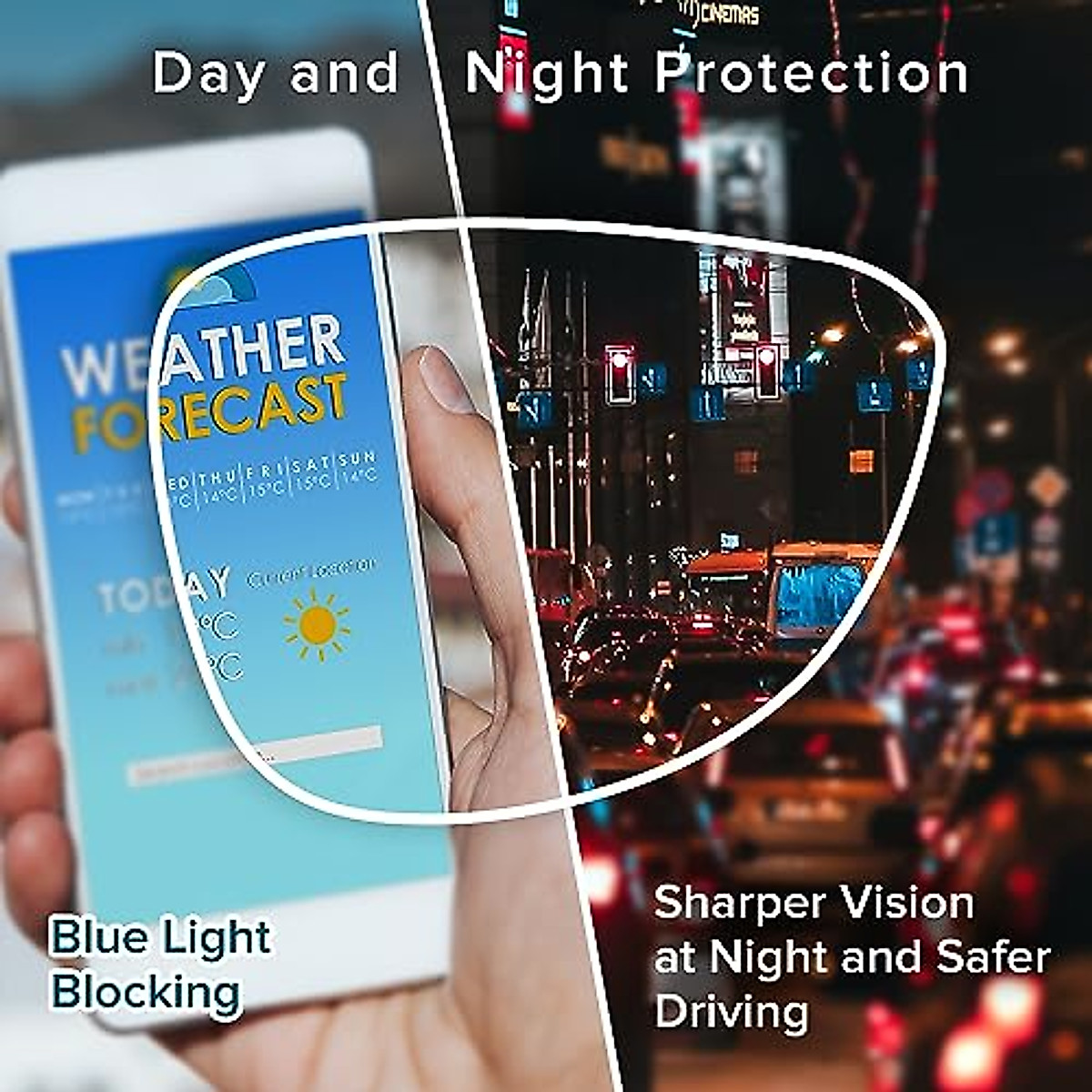 GUDVUE Blue Light Glasses for Men Rectangle Computer Glasses Gaming Eyeglasses, Black/Crystal PRO