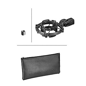 Audio-Technica AT2035PK Studio Condenser Microphone Pack with ATH-M20x Headphones and Cabled Boom Arm with Desktop Headphone Stand, Metal Mesh Microphone Pop Filter and Flexible Pop Filter