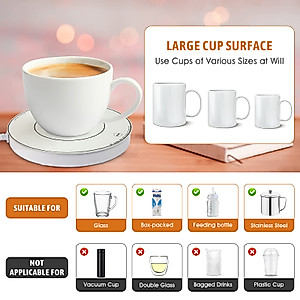 Coffee Warmer, Candle Warmer, Coffee Cup Warmer for Desk, Beverage Warmer for Keep Coffee Milk Tea Hot, Christmas Coffee Gifts(White)