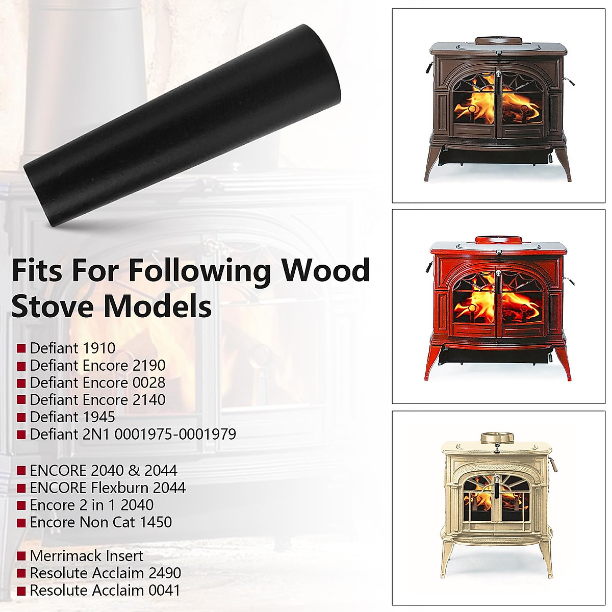 Black Wooden Handle Assembly 1600664 for Vermont Castings Stove Replacement Parts