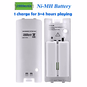 Tuboopy Wii Charging Dock Station, Wii Remote Charger Stand with 2 Rechargeable Battery & Charging Cord (White)