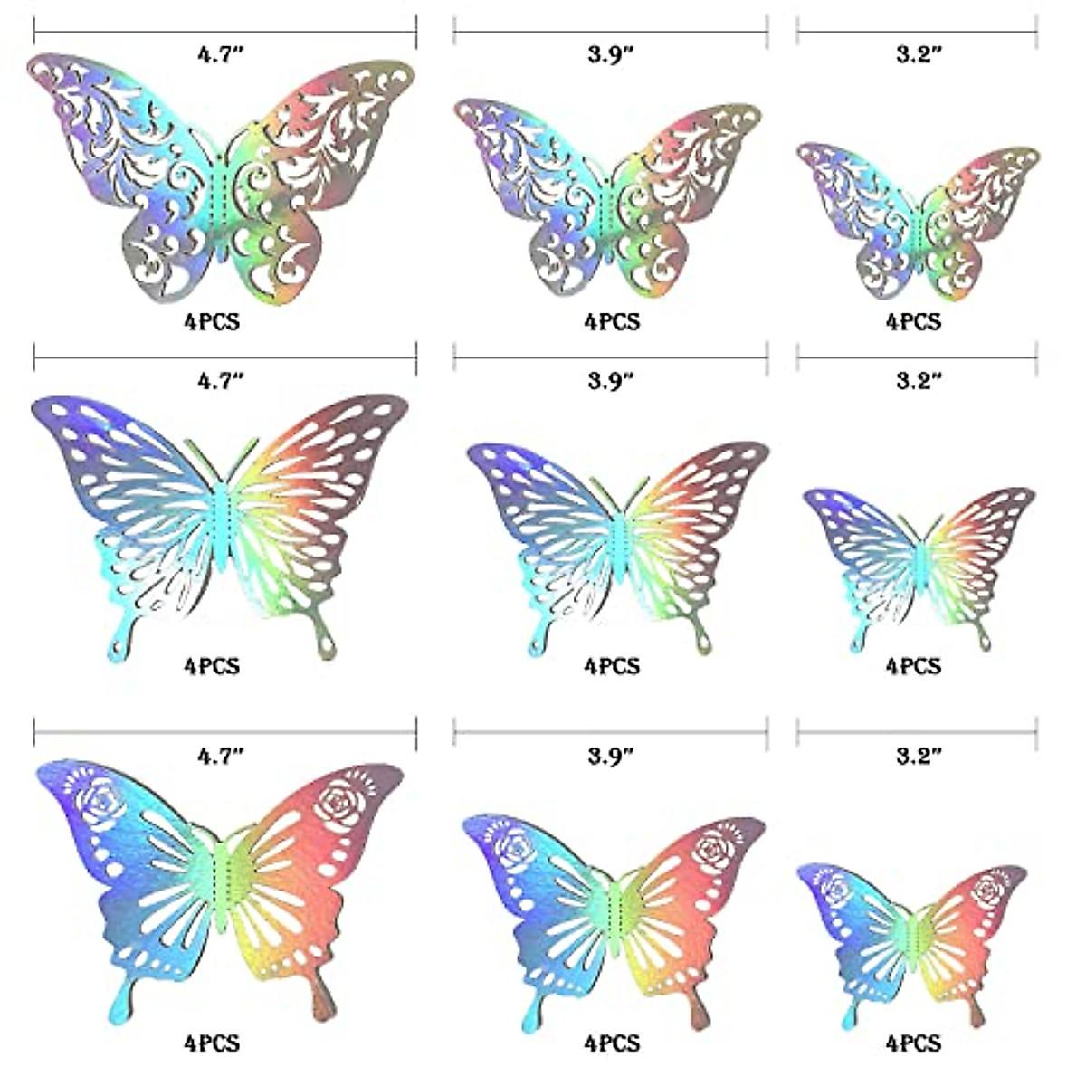 36PCS 3D Butterfly Wall Stickers Mural Stickers 2021 Newest Style, Premium Butterfly Cake Decoration Butterfly Wall Decor Garland Decor Balloon Decor Party Decals For Baby Shower Birthday Kids Girls
