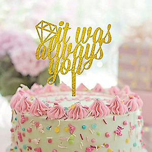 It Was AlwaysYou Personalised Engagement Wedding Caketopper Bride To Be Wedding Party Decorations Mr & Mrs Silhouette Wedding Gifts Gold