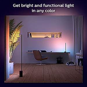Philips Hue Gradient Signe Table Lamp, Works with Amazon Alexa, Apple Homekit and Google Assistant, Bluetooth Compatible, Flowing Multicolor Effect, Black
