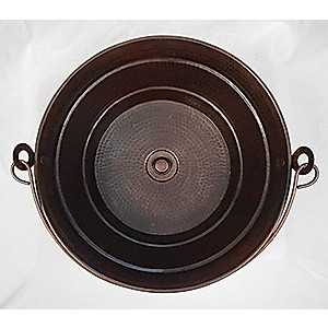 SimplyCopper 15" Round Copper Vessel BUCKET Sink with 13" ORB Faucet and Lift & Turn Drain