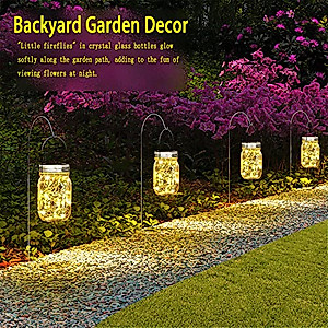 Cooo 8 Pack Lanterns Solar Powered 30LED Mason Jar Lights,Waterproof Hanging Patio Porch Garden Yard Backyard Balcony Lawn Handmade Wall Lighting Fixtures Decor（Hangers&Jars included）-Warm White