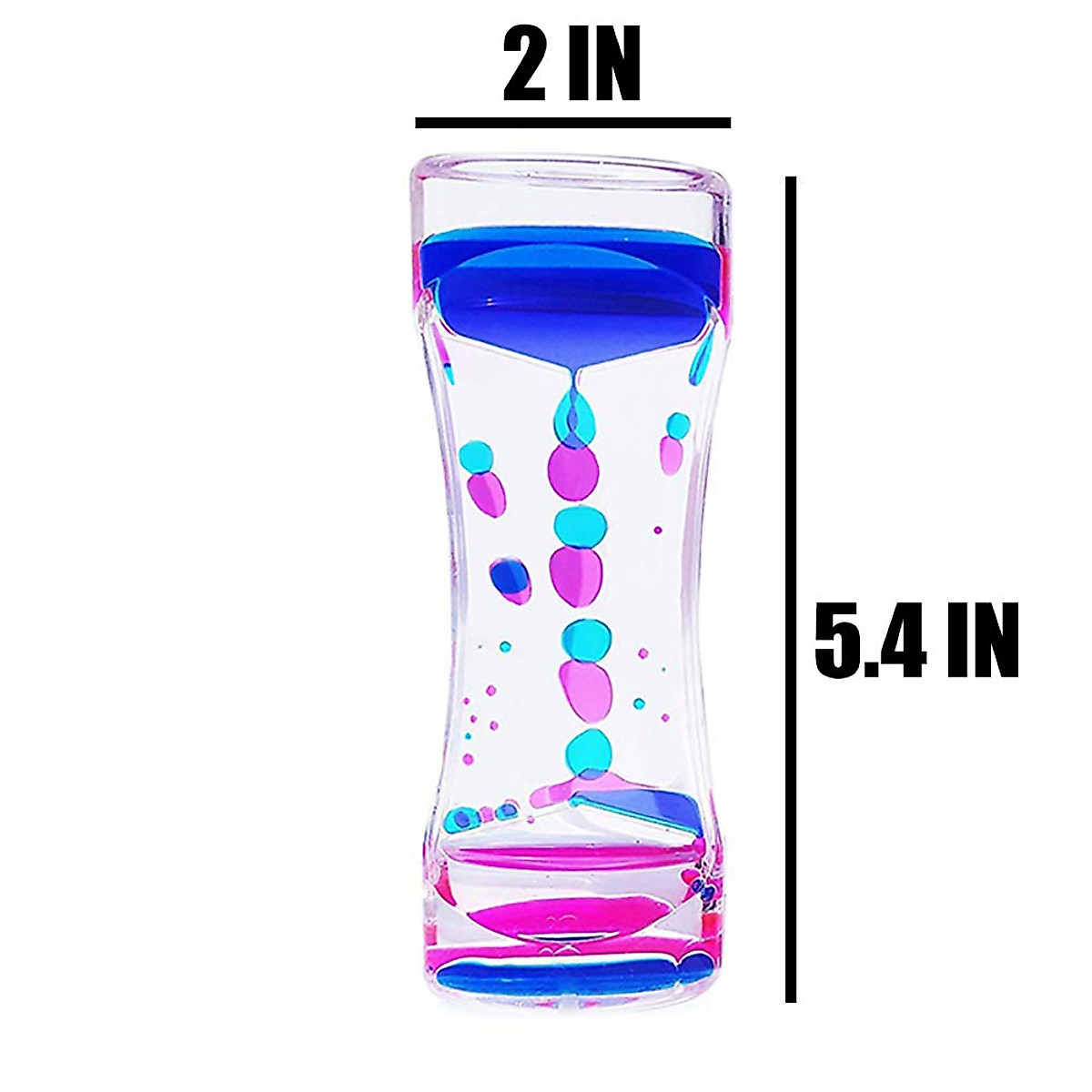 FKYTION Liquid Motion Bubbler Timer and Moving Sand Art Picture 2 Pack Colorful Hourglass Liquid Bubbler Art Toys Activity Calm Relaxing Desk Toys Voted Best Gift!