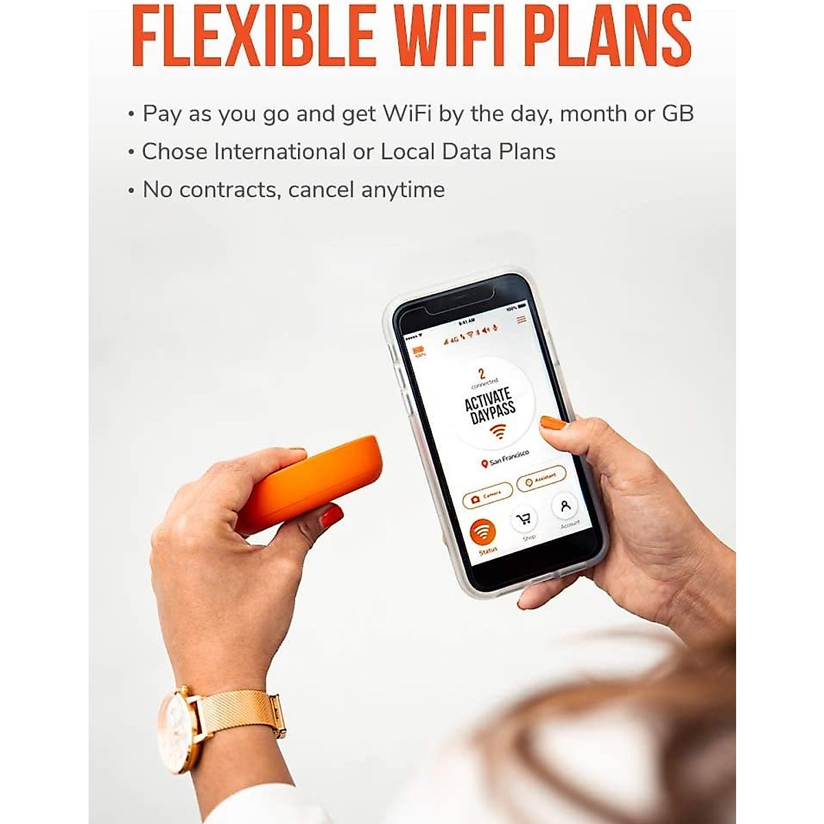 SIMO Solis Lite 4G LTE WiFi Mobile Hotspot, Local & International Coverage Router, Multi-Carrier Access, No Contract or SIM Card Required, 10 Connected Devices