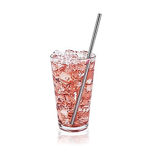 True Stainless Steel Cocktail Straw, Reusable Metal Straw, Dishwasher Safe, 8.5 Inch, Set of 1, Silver