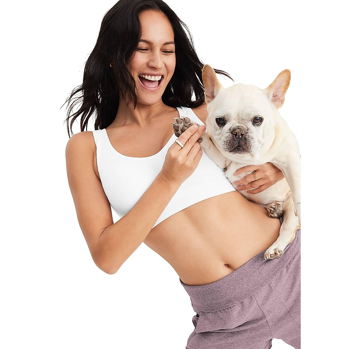 Jockey Women's Bra Seamfree Back Smoothing Bralette, White, XL