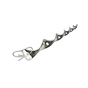 Home-X Extra Long Bird Deterrent Reflective Scare Rods -Ornaments, Outdoor Hawk and Duck Deterrent, Ornamental Spiral Deterrent Control Device, 12 Pack, 15" L x 1” W, Silver