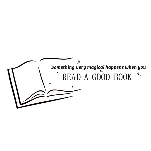 Art Vinyl Sticker for Kids Room Wall Decal Read A Good Book Inspirational Quotes Vinyl Wall Stickers Home School Library Decoration Wall Art Decals AY1862 (Black, 42X114CM)