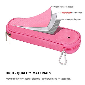 Mijibisu Toothbrush Travel Case Compatible with Philips Sonicare DailyClean 1100, ProtectiveClean 4100/5100/6100/6500, Sonicare ExpertClean 7500 and More.(CASE ONLY).Pink