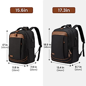 LOVEVOOK Travel Laptop Backpack Large Daypack with USB Port School Computer Bag Fits 15.6 Inch Laptop Business College Students Bookbag Gifts for Men Women ,Black