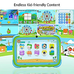 Wainyok Kids Tablet, 7 inch Eye Protection IPS Screen, 2GB 16GB WiFi Tab, Dual Camera, Bluetooth & Kids-Proof Case Android11 Tablet