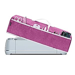 Ginsco Waterproof Dust Cover for Cricut Maker 3, Cricut Maker, Cricut Explore 3 Machine, Cricut Explore Air 2, Cricut Maker Cover with 3 Front Pockets for Cricut Accessories and Supplies Tools Pens Reddish Purple