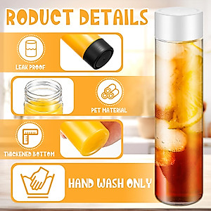 Lallisa 12 Pcs 13.5 oz Plastic Juice Bottles with Caps Clear Juice Containers Reusable Empty Sensory Bottles with Black and White Lids for Drink Smoothie Water Milk Beverage Crafts