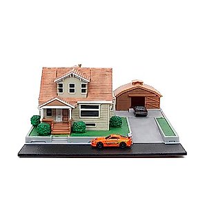 Jada -Toretto's Fast & Furious Garage House, Diorama Playset, Includes Two Nano Vehicles, Collectables (253203081)