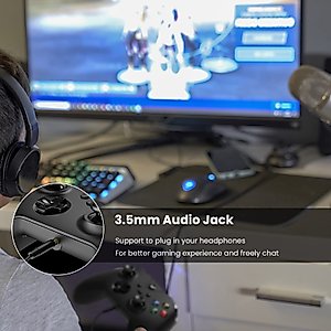 YCCSKY Wired PC Controller for Gaming, Controller for Windows 7/8/10/11 with 3.5mm Headphone Plug, Turbo Function, Dual Vibration and Share Button(Black)