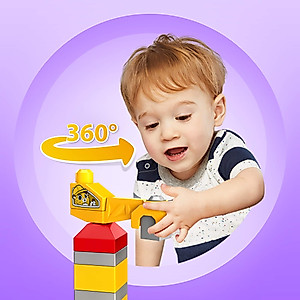 Mega Bloks Peek A Blocks Construction Site, Building Toys for Toddlers (30 Pieces)