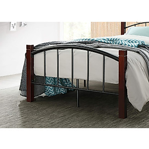 Hodedah Metal Queen, Mahogany Platform, Complete Bed