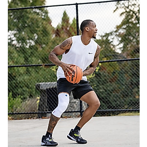 Bauerfeind Sports Knee Support NBA - Officially Licensed Basketball Brace with Medical Compression - Sleeve Design with Omega Gel Pad for Pain Relief & Stabilization (Black, XXL)