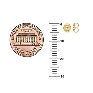 Ritastephens 14K Yellow, Rose Pink, or White Gold Butterfly Earring Backs (Small, Regular)