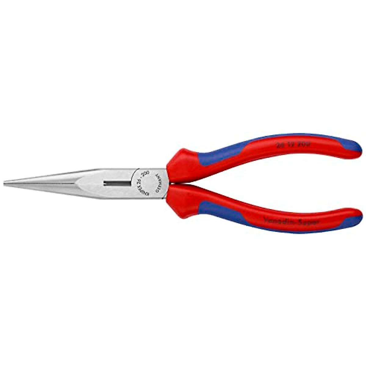 KNIPEX Tools - Long Nose Pliers With Cutter, Multi-Component (2612200), Multi-Colour, 8 inches