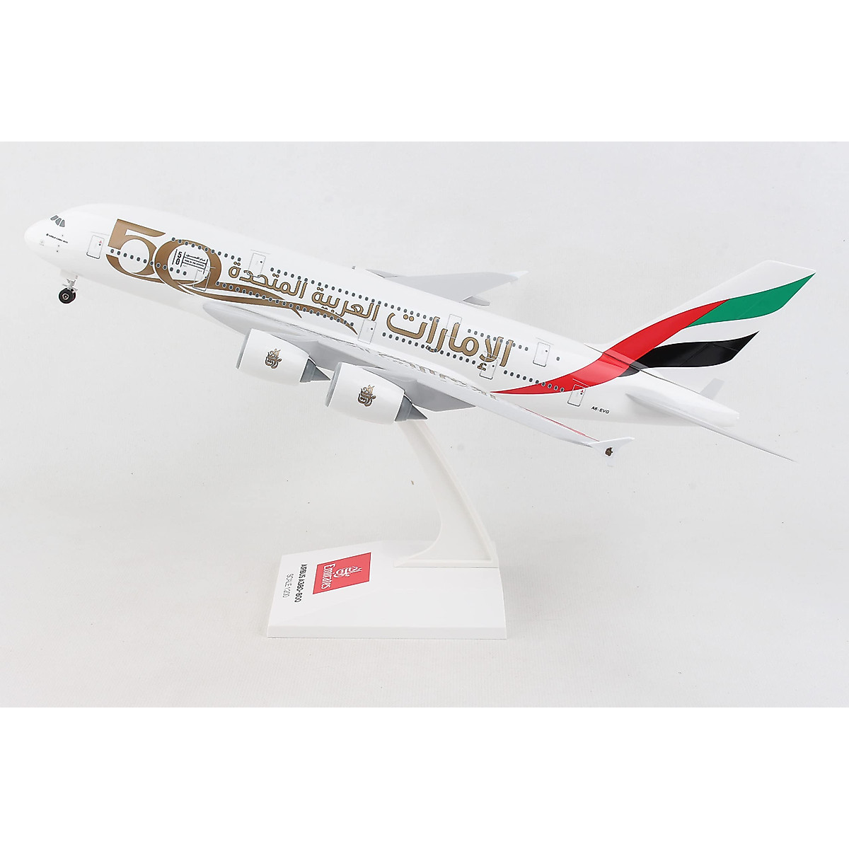 Daron SkyMarks Emirates A380 1/200 w/Gear 50th Anniversary SKR1034