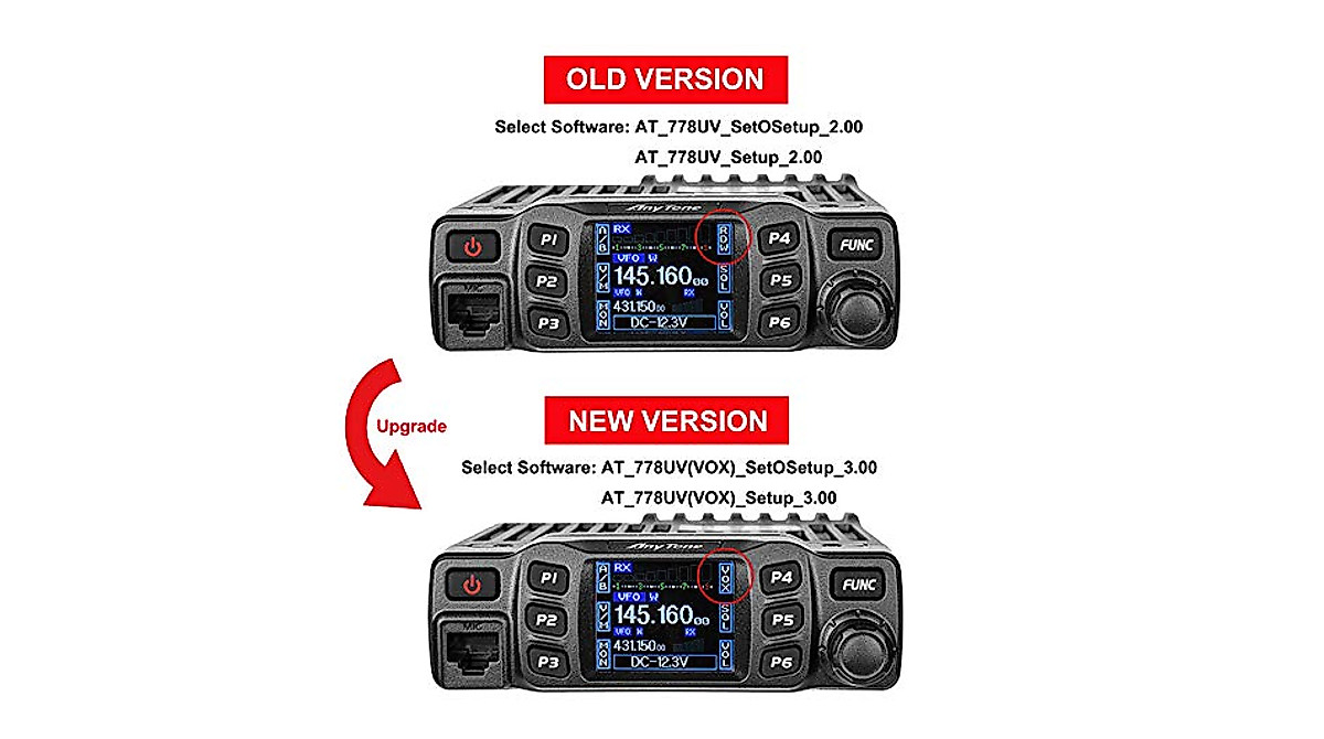 AnyTone AT-778UV Dual Band Mobile Radio 25W VHF/UHF Vehicle Transceiver