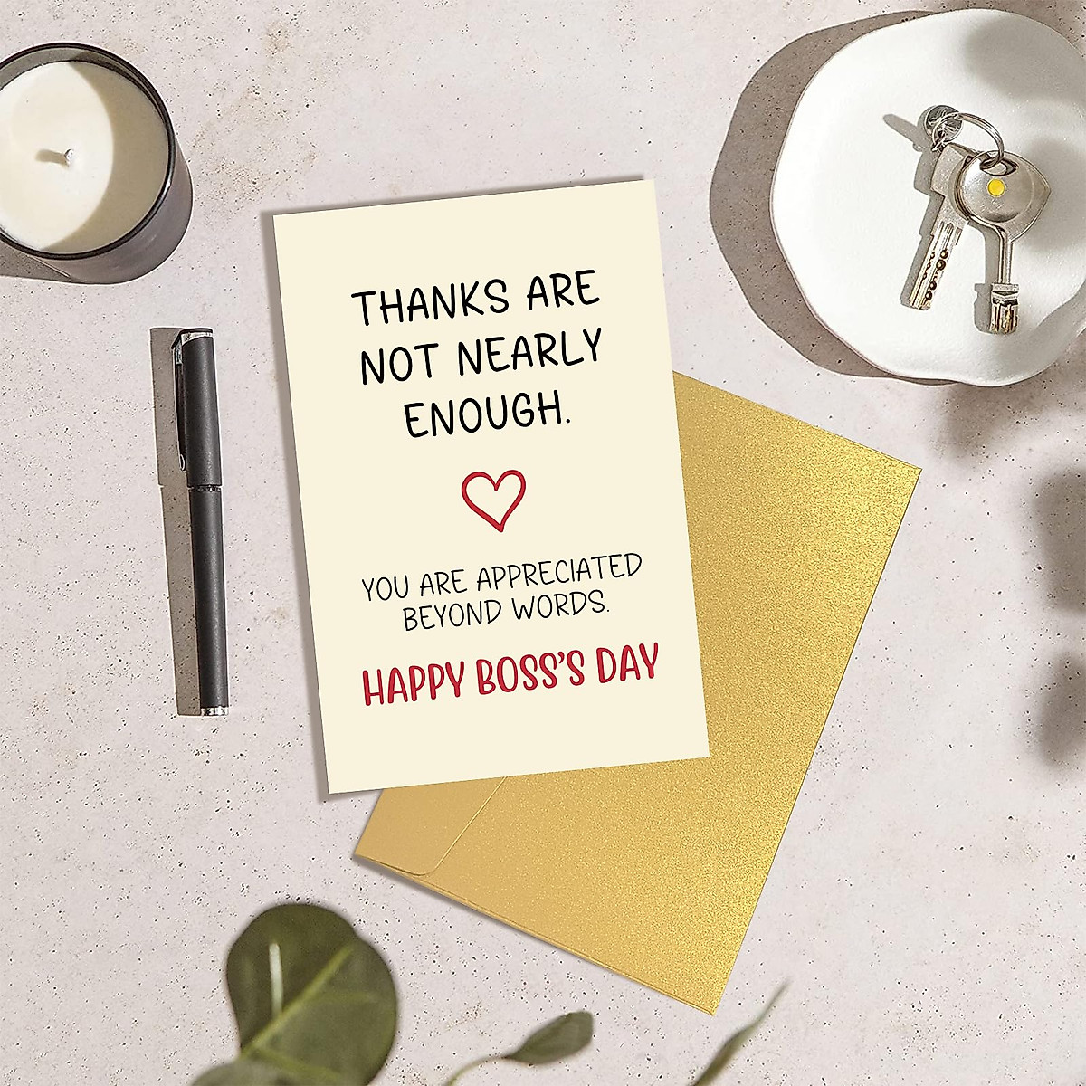 Funny Boss’s Day Card for Men Women, Boss Appreciation Card from Employee, Happy Boss Day Card Gift for Mentor Employer Leader, Thanks Are Not Nearly Enough