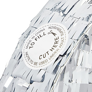 Juvale Pull String Moon Pinata for Twinkle Twinkle Little Star Birthday, Baby Shower Party Decorations (Silver Foil, 17x11x3 in)