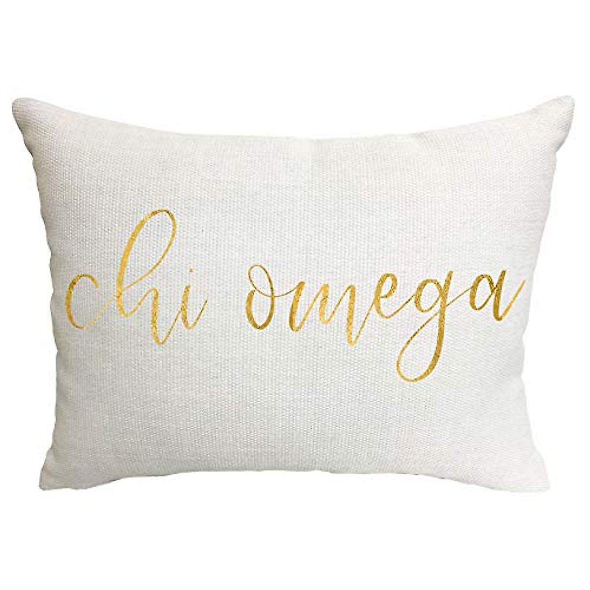 Sorority Shop Chi Omega Pillow – Gold Script Design, 12" x 16" Lumbar Pillow Sorority