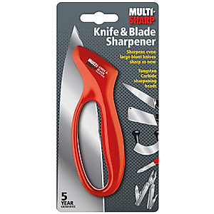 Bosmere Multi-Sharp Tungsten Carbide Knife Sharpener, Sharpens and Hones Serrated Blades, Axes, Hatchets, Machetes and More