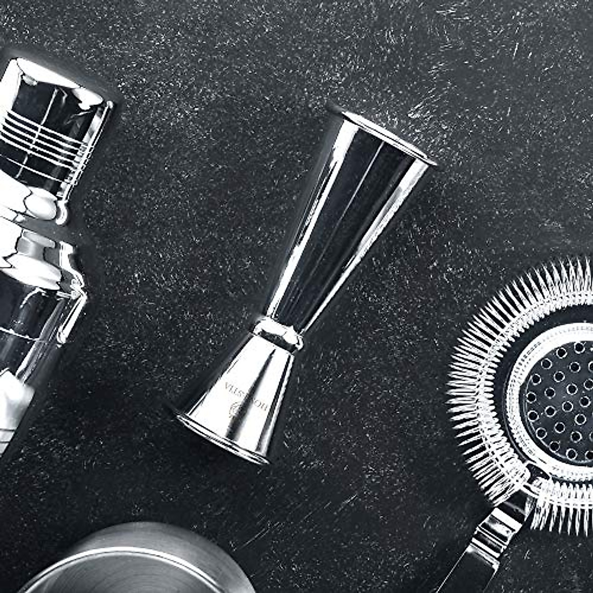 Double Cocktail Jigger with Measurements Inside(OZ&ML) Stainless Steel Bar Measuring Jigger 2 oz 1 oz Bar Tool Shot Japanese Jigger for Bartending by Homestia