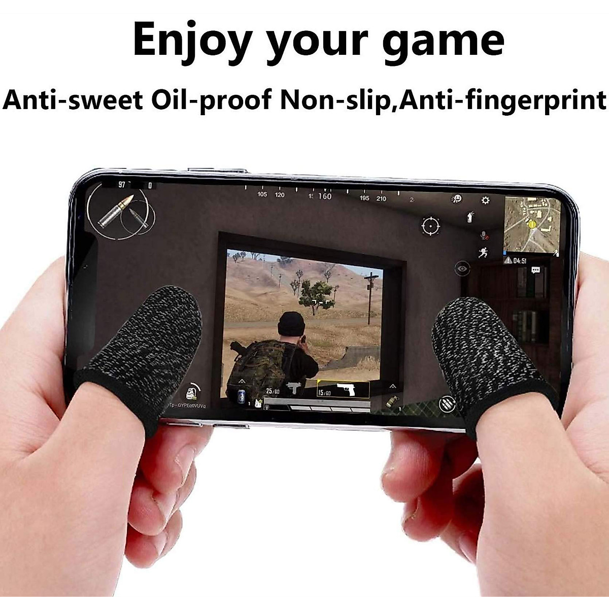 Shlia Mobile Game Finger Sleeve [8 Pack], Touch Screen Finger Sleeve Breathable Anti-Sweat Sensitive Shoot and Aim Keys for Rules of Survival/Knives Out for Android & iOS