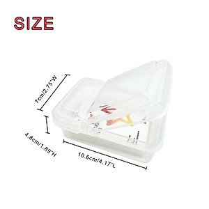 Neffliwe 2 Pack Clear Polypropylene Mini Storage Containers Box for Kpop Photocard Sleeves Sticker Organizer Case with Lid for Lomo Cards Craft Stickers (3.2" W x 4.8L x 2" H)