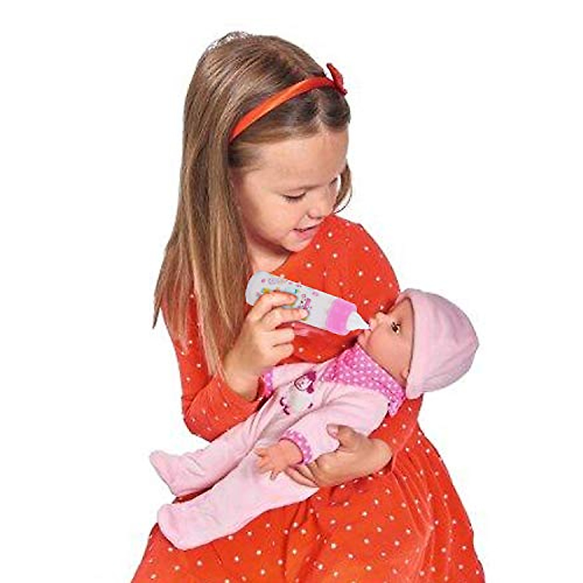fash n kolor®, My Sweet Baby Disappearing Doll Feeding Set | Baby Care 6 Piece Doll Feeding Set for Toy Stroller | 2 Milk & Juice Bottles with 2 Toy Pacifier for Baby Doll