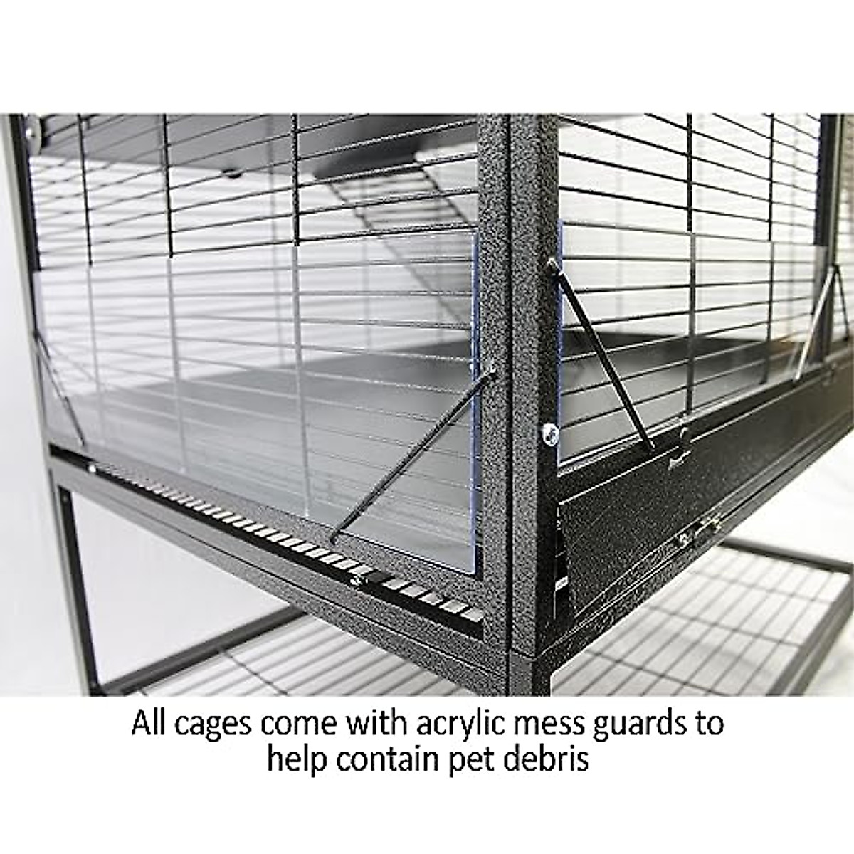 Durable All-Metal Mansion Cage for Chinchillas, Rats, Ferrets, Degus (2-Level)