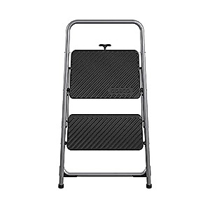 COSCO 11137PBL1E 2 Household Folding Step Stool, ANSI Type 3, 200 lb Weight Capacity, Platinum