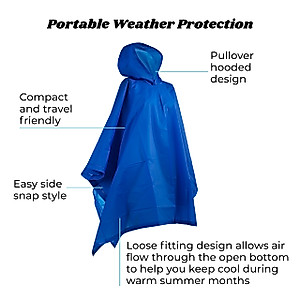 Totes One Size Reusable, Compact & Travel-Friendly, Pullover Hood, Easy Snap, Lightweight, Red