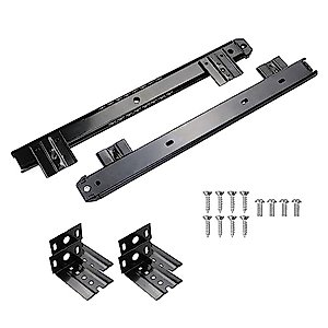 KUMGROT Black Keyboard Slides 14 Inches Keyboard Tray Under Desk Slides Computer Drawer Tray Accessories Keyboard Drawer Slides with Adjustable Height Bracket