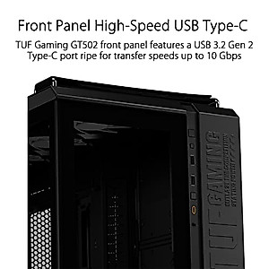 ASUS TUF Gaming GT502 ATX Mid-Tower Computer Case with Front Panel RGB Button, USB 3.2 Type-C and 2X USB 3.0 Ports