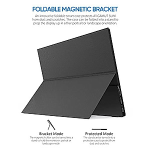 ARZOPA Portable Monitor, 14.0" Ultra Slim Portable Laptop Monitor FHD 1080P External Display with Dual Speakers Second Screen for Laptop PC Phone Xbox PS4/5 Switch-A1 GAMUT Slim