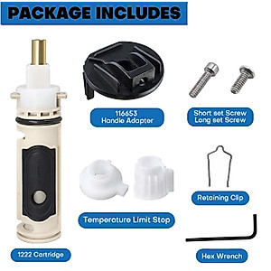 1222 Replacement Cartridge with 116653 Handle Adapter Kit for Moen, Compatible with One Hanlde Posi Temp Faucet