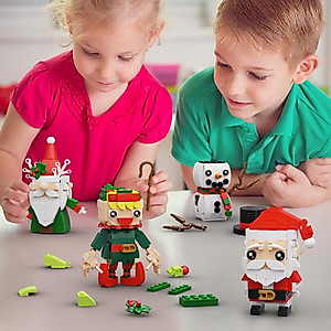Christmas Building Blocks Santa Claus,Snowman,Elf and Gnome Building Bricks headz Toys Ornaments Compatible for Lego for Kids 6+(563pcs)