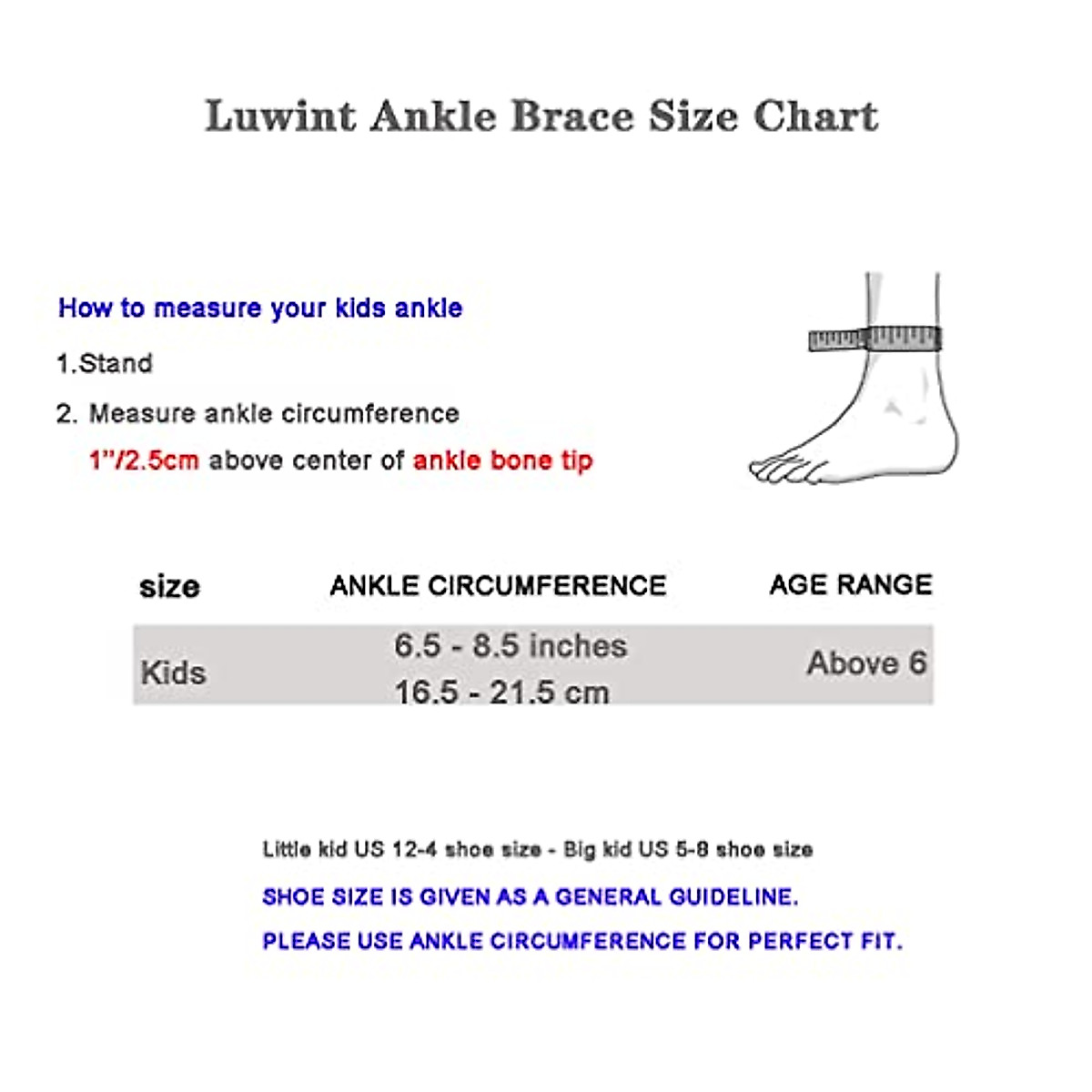 Luwint kid Compression Ankle Brace - Knitted Ankle Sleeve Sock Support for Sprains Arthritis Tendonitis Running Fitness, 1 Pair