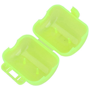 50 Pcs Plastic Fishing Hook Box, Clamshell Fluorescent Yellow Squid Lure Hook Box Cover Case Fishing Accessory Tackle Box(Medium)