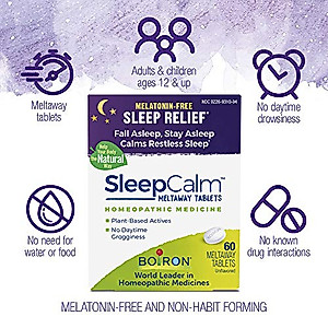 Boiron SleepCalm Sleep Aid for Deep, Relaxing, Restful Nighttime Sleep - Melatonin-Free and Non Habit-Forming - 60 Count (Pack of 2)